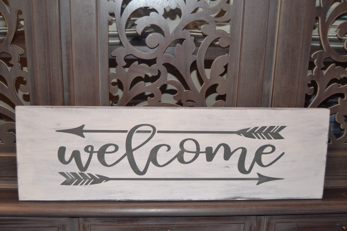 White Welcome Sign - Etsy