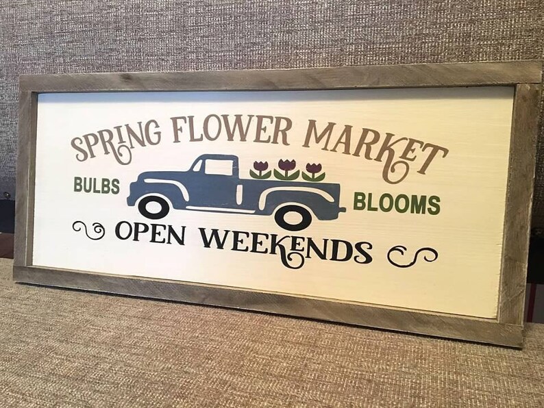 Spring Wood Sign - Etsy