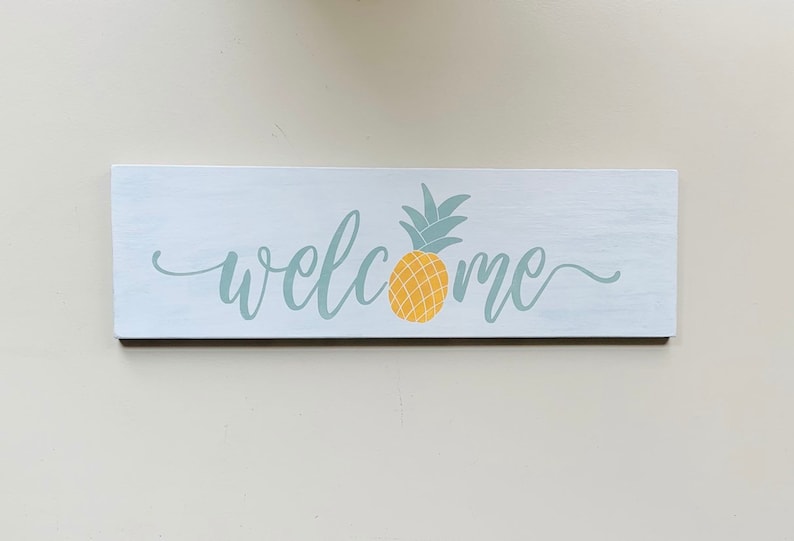 Pineapple Decor Welcome Sign - Etsy