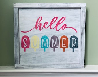 Hello Summer Wood Signs, Lemon Sign, Summer Decorations, Wood Summer ...