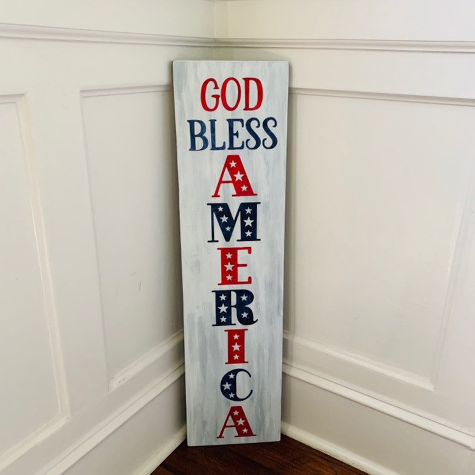 God Bless America Wood Porch Sign - Etsy