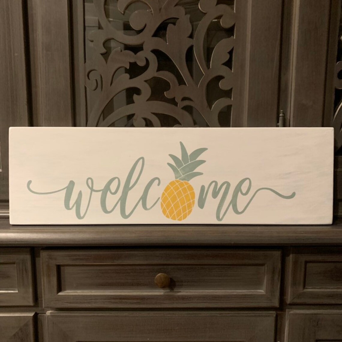 Pineapple Decor Welcome Sign - Etsy