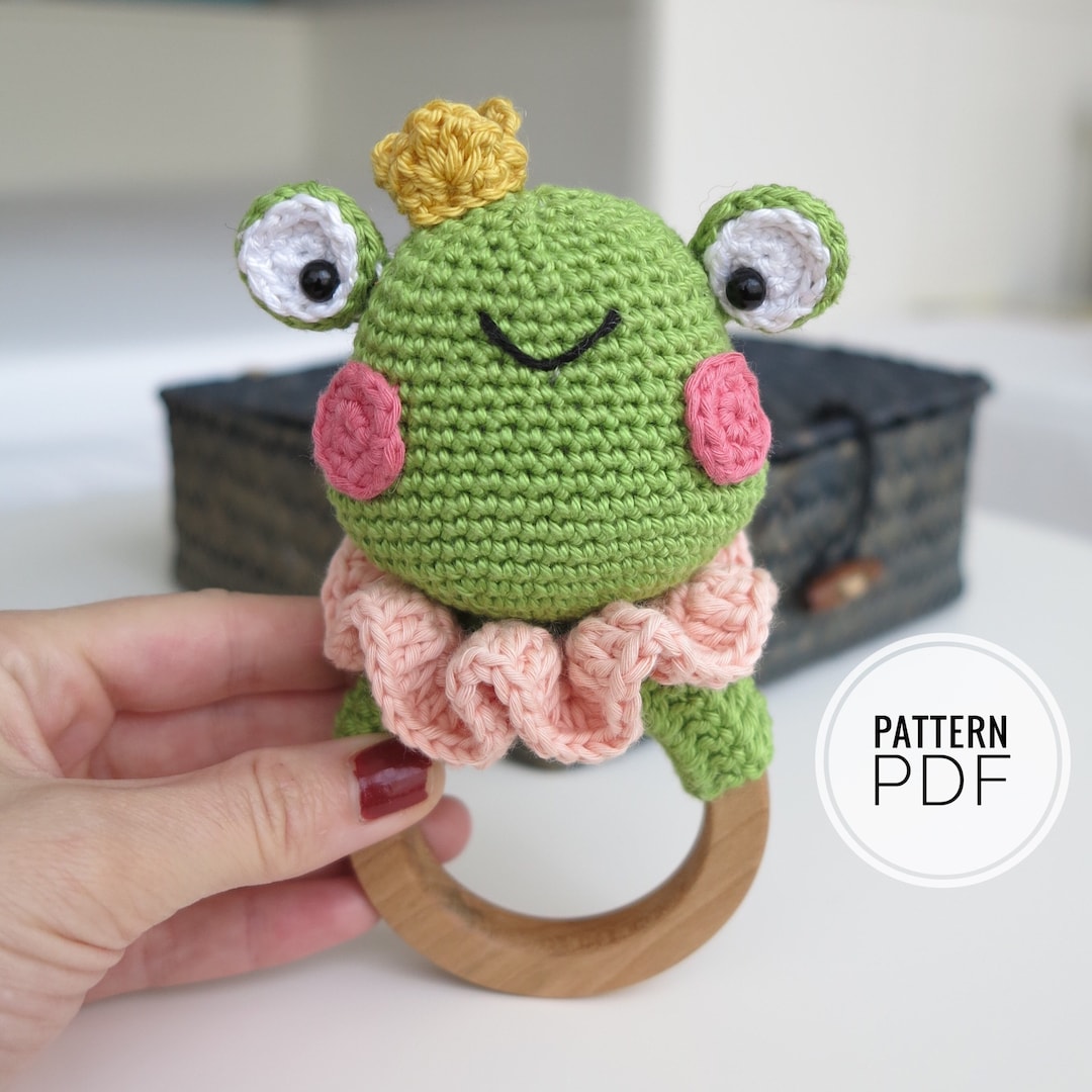 Crochet Pattern Frog Baby Rattle, Amigurumi Teether Pattern, Crochet ...
