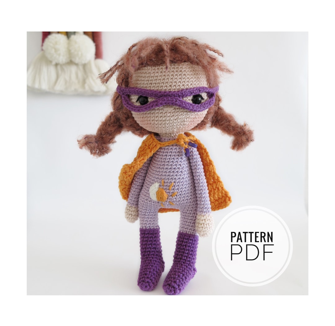 Crochet Pattern Super Hero Amigurumi Doll, Crochet Plushie Toy Tutorial ...