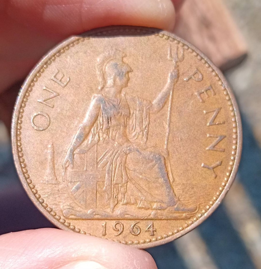 Pièce de 1 Penny 1964 Angleterre - Etsy France
