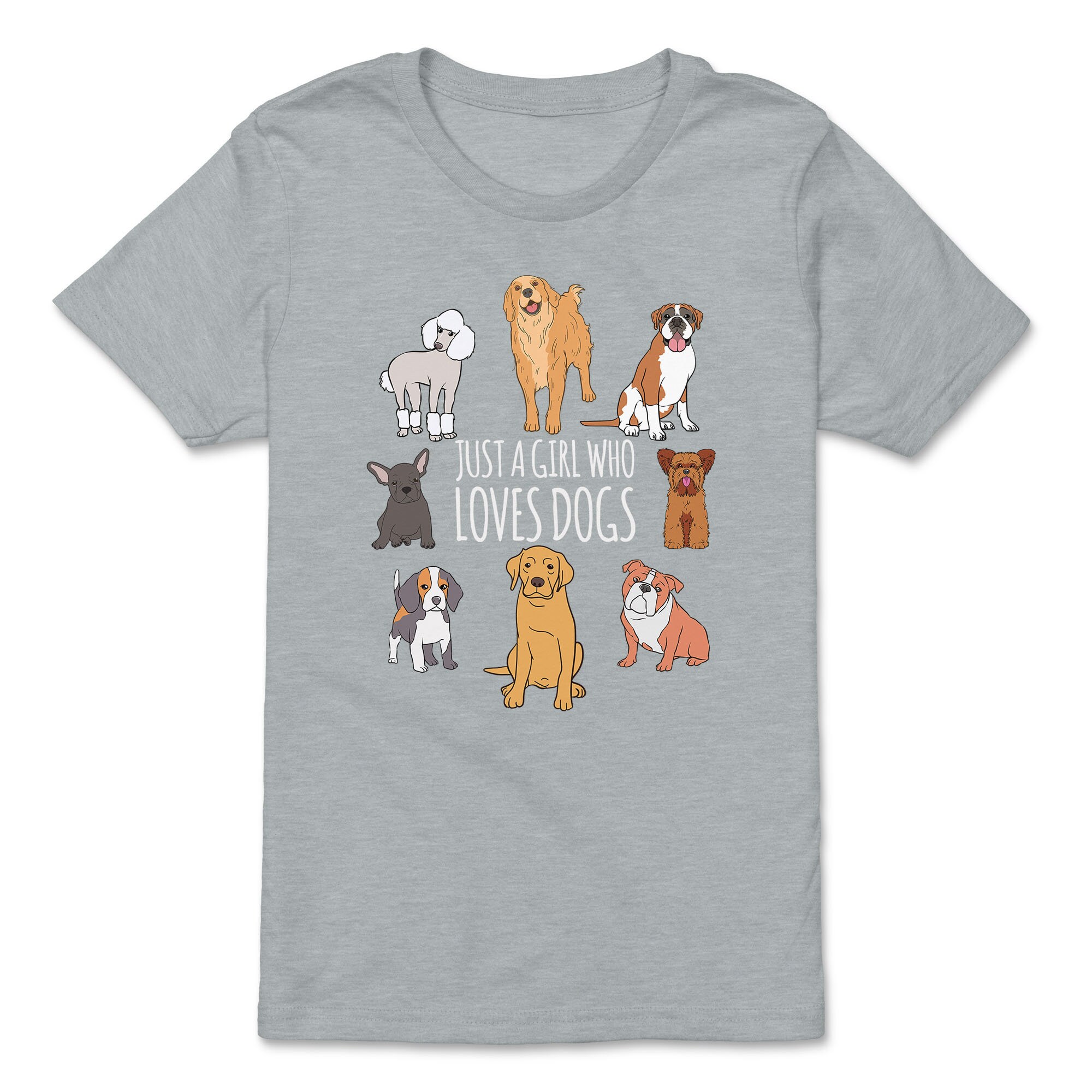 Dog Shirt for Girls Kids | Cute Just A Girl Who Loves Dogs Tshirt ...