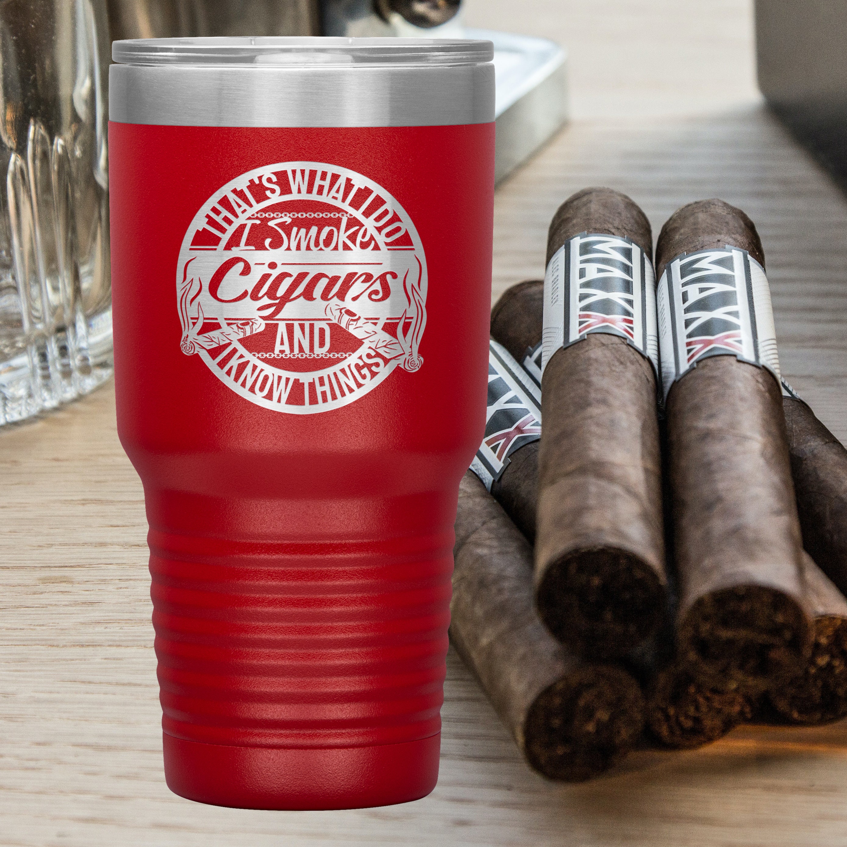 Cigar Tumbler Travel Mug Unique Cigar Smoker Gifts Funny Cigar Lounge ...