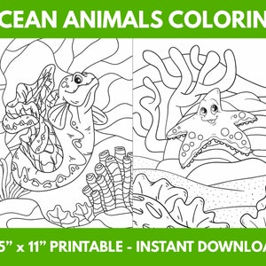 Ocean Animals Coloring Printable Pages for Kids and Toddlers - Fun ...