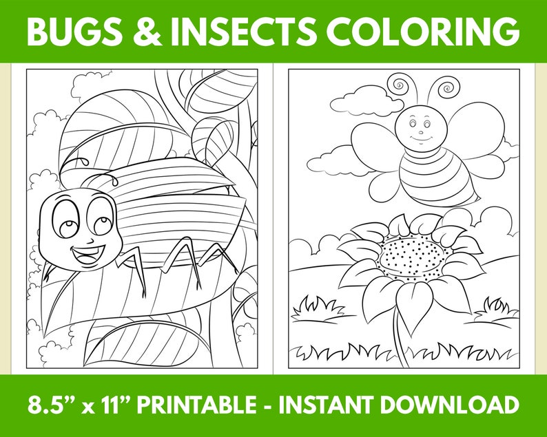 Bugs and Insects Coloring Pages for Kids and Toddlers Fun Creative ...