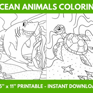 Ocean Animals Coloring Printable Pages for Kids and Toddlers - Fun ...