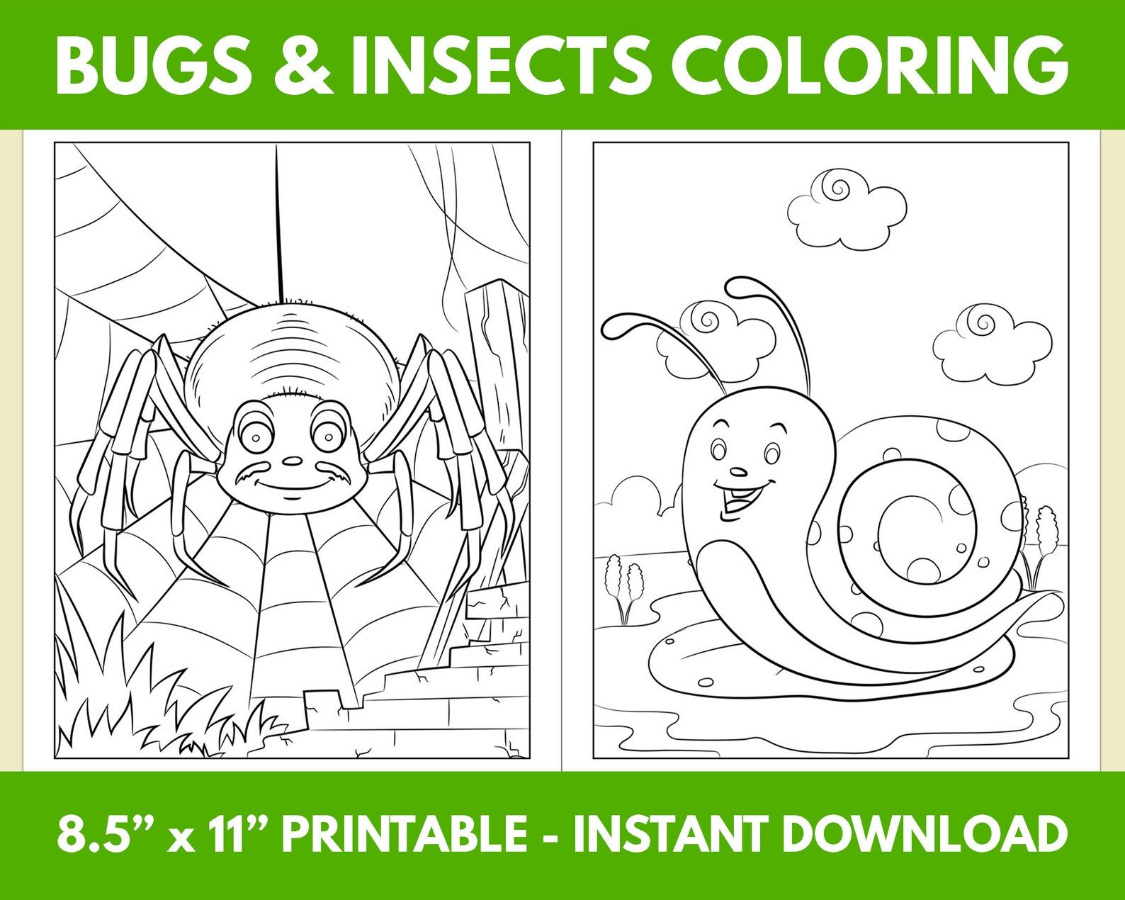 Bugs and Insects Coloring Pages for Kids and Toddlers - Fun Creative ...