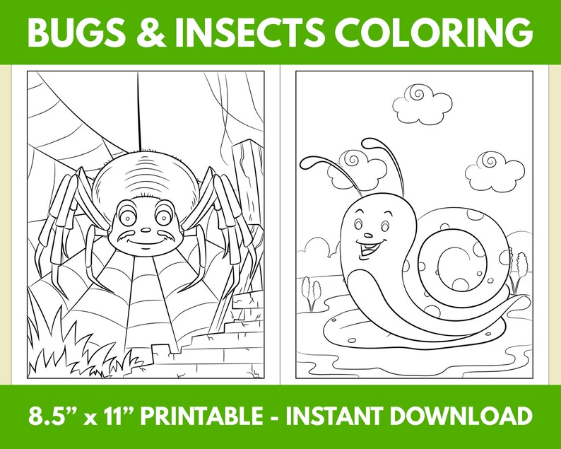 Bugs and Insects Coloring Pages for Kids and Toddlers - Fun Creative ...