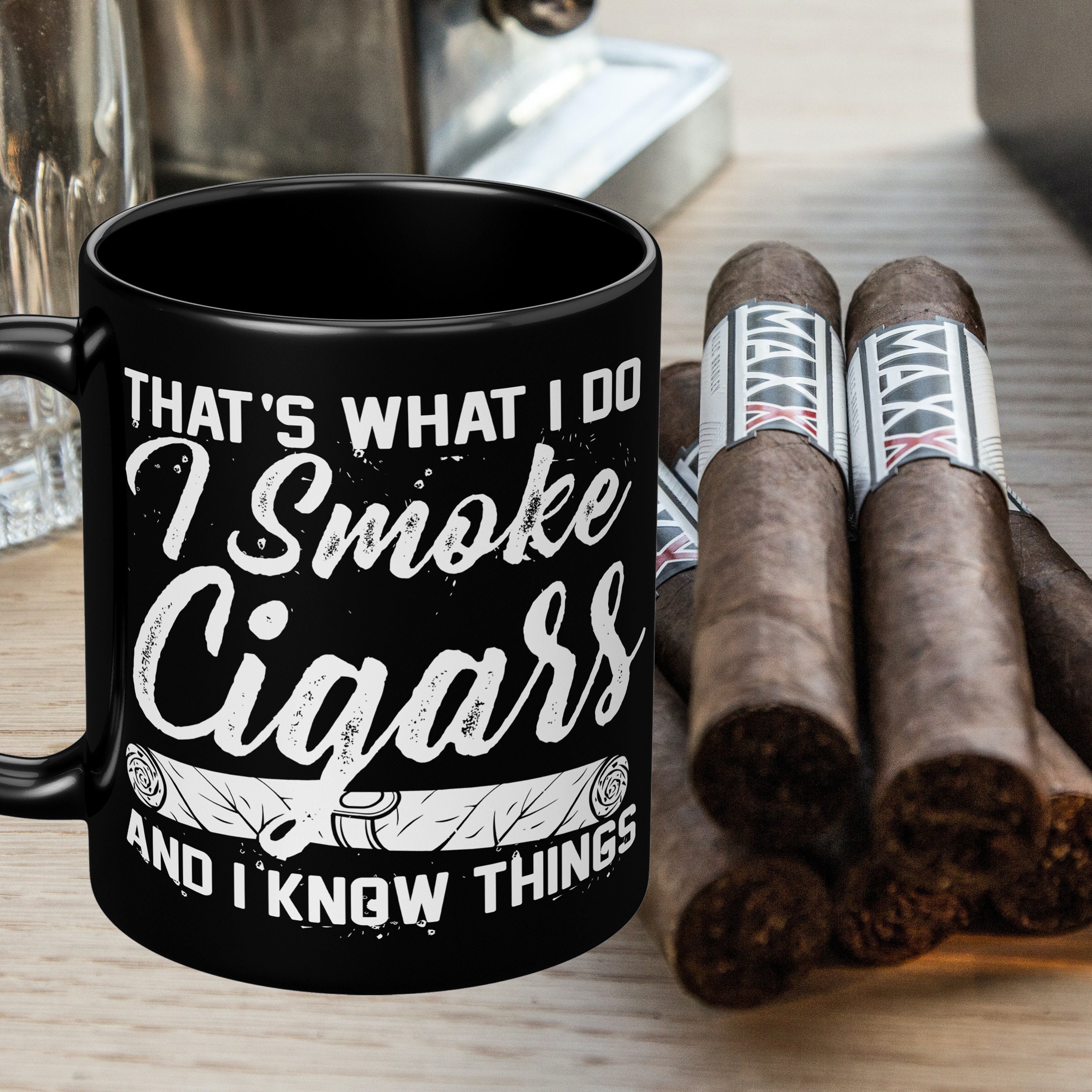 Cigar Coffee Mug | Unique Cigar Smoker Gift Idea | Cigar Lounge Bar ...