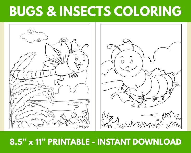 Bugs and Insects Coloring Pages for Kids and Toddlers Fun Creative ...