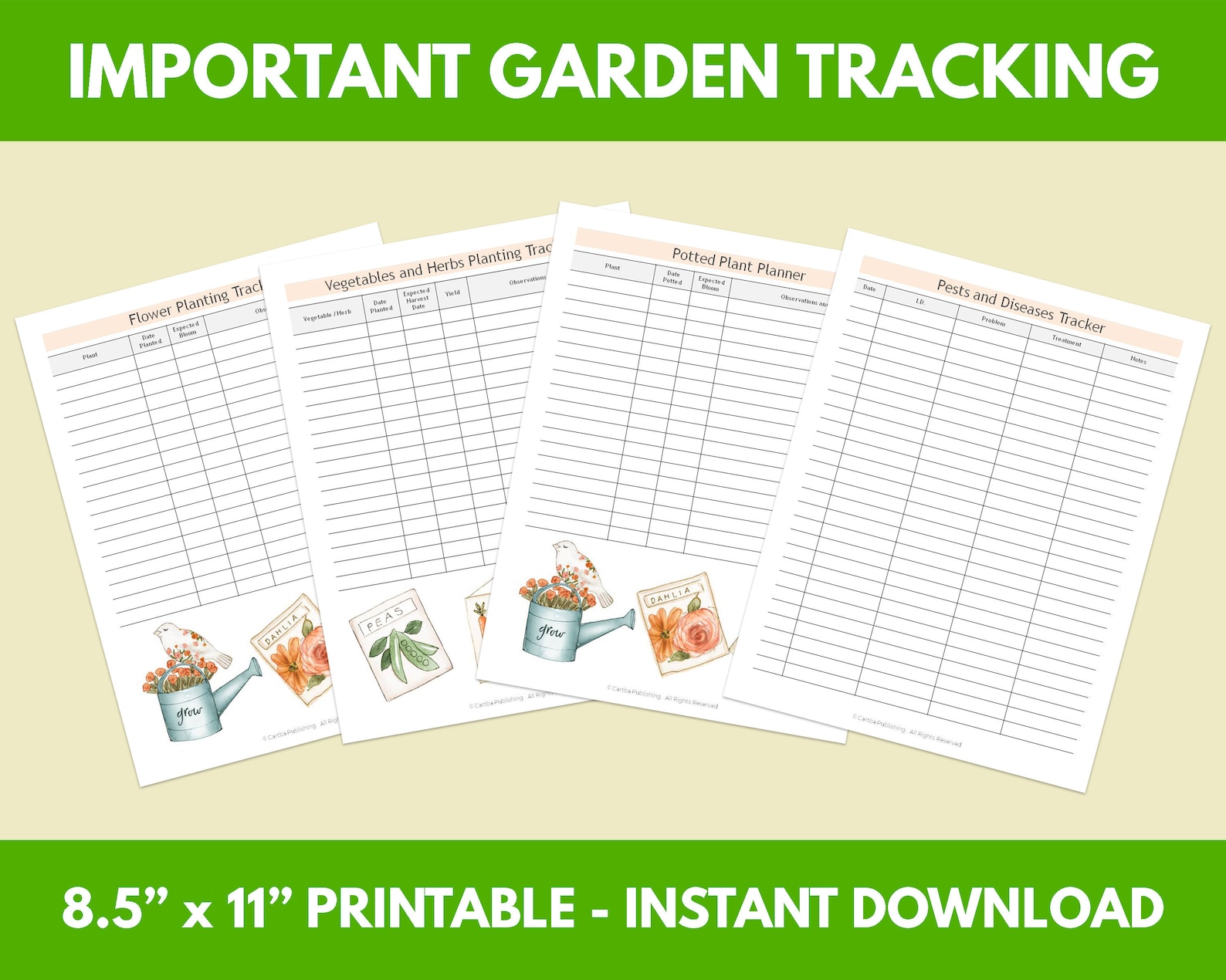 Garden Planner Printable Gardening Organizer Journal & Log | Etsy