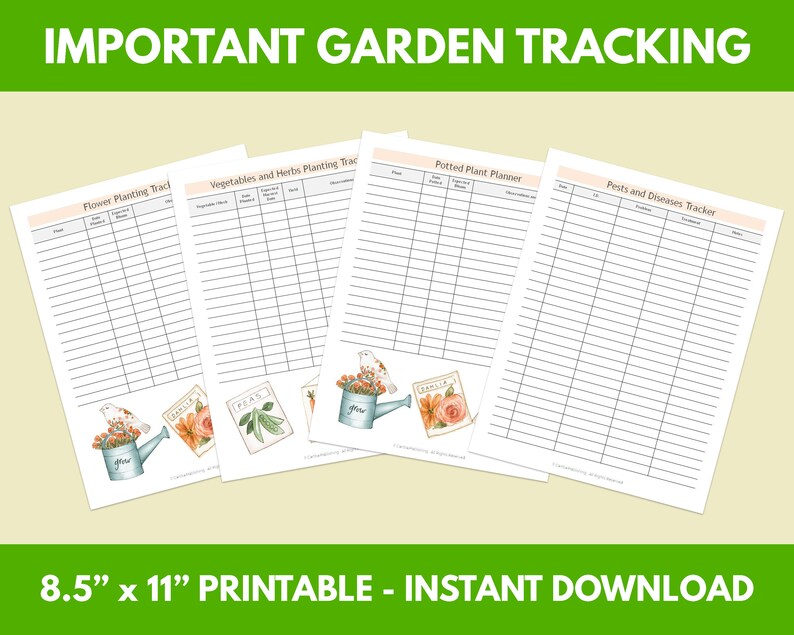 Garden Planner Printable Gardening Organizer Journal & Log - Etsy