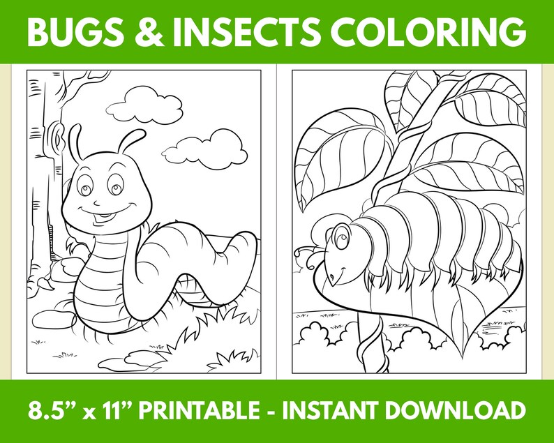 Bugs and Insects Coloring Pages for Kids and Toddlers Fun Creative ...