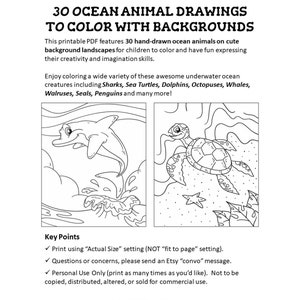 Ocean Animals Coloring Printable Pages for Kids and Toddlers - Fun ...
