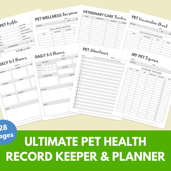 Pet Vaccination Form - Etsy