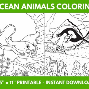 Ocean Animals Coloring Printable Pages for Kids and Toddlers - Fun ...