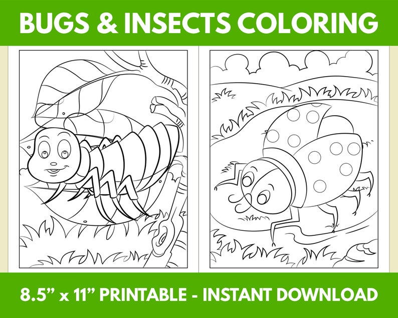 Bugs and Insects Coloring Pages for Kids and Toddlers Fun Creative ...