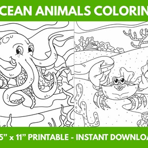 Ocean Animals Coloring Printable Pages for Kids and Toddlers - Fun ...