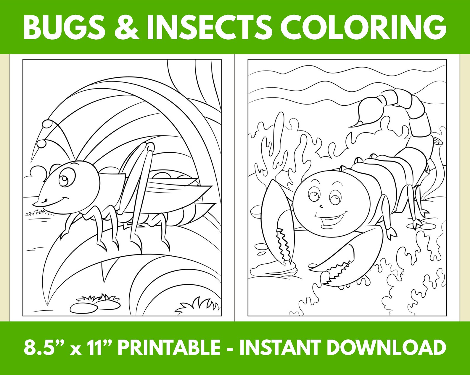Bugs and Insects Coloring Pages for Kids and Toddlers Fun Creative ...