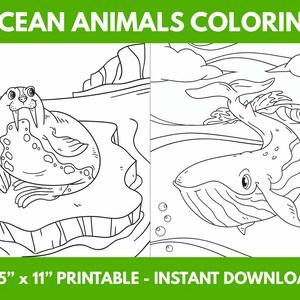 Ocean Animals Coloring Printable Pages for Kids and Toddlers - Fun ...