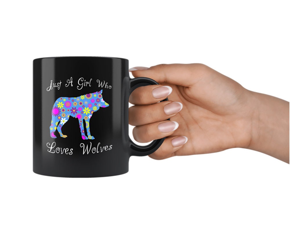 Wolf Coffee Mug - This Cute Floral Wolf Cup Will Definitely Get Smiles ...