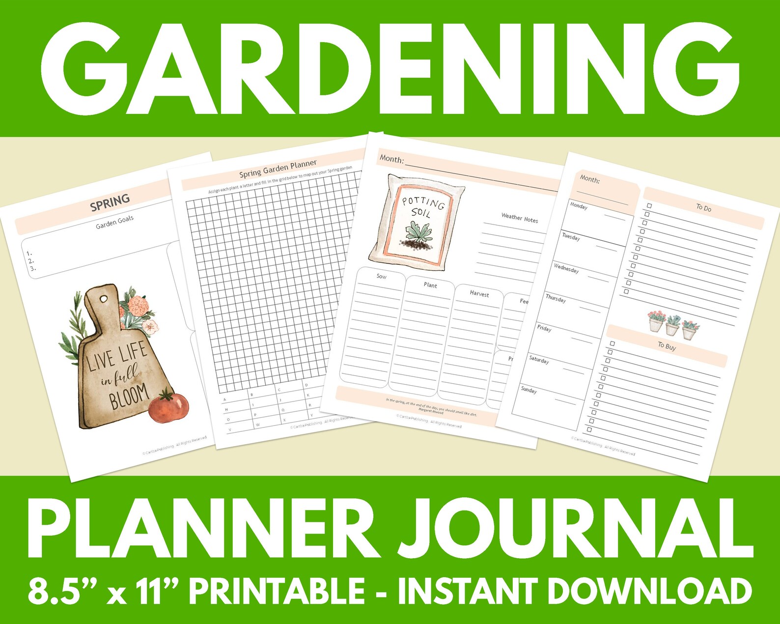Garden Planner Printable Gardening Organizer Journal & Log Tracker Kit ...