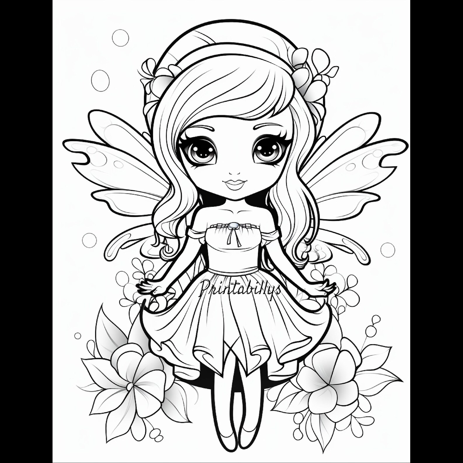Cute Gothic Fairy Coloring Pages 71-75 - Etsy