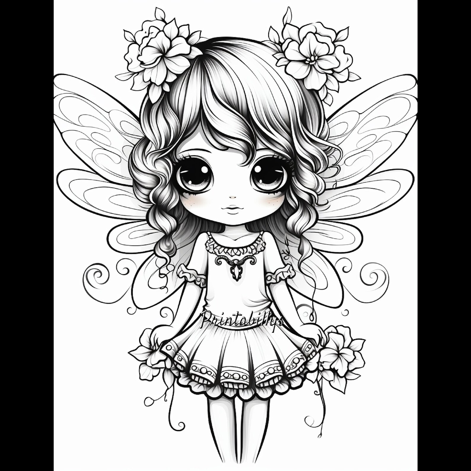 Cute Gothic Fairy Coloring Pages 146-150 - Etsy