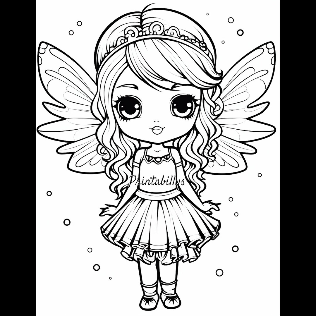 Cute Gothic Fairy Coloring Pages 21-25 - Etsy