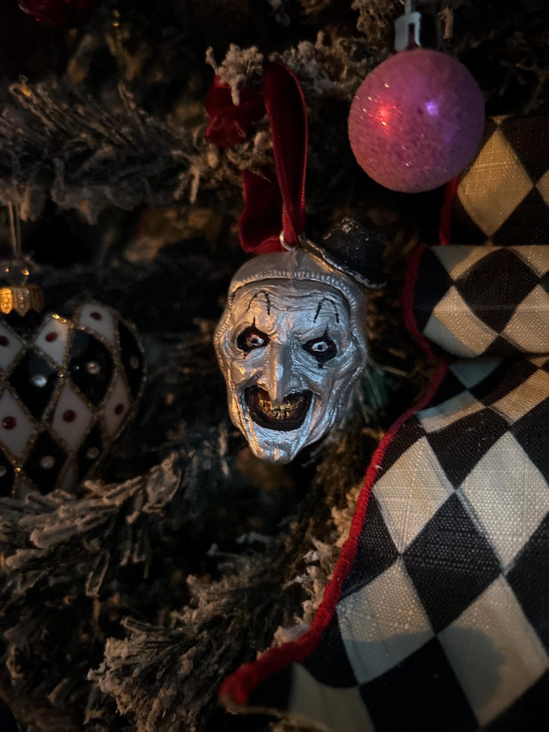 Terrifier/art the Clown Hanging Tree Ornament/bauble - Silver Hand ...