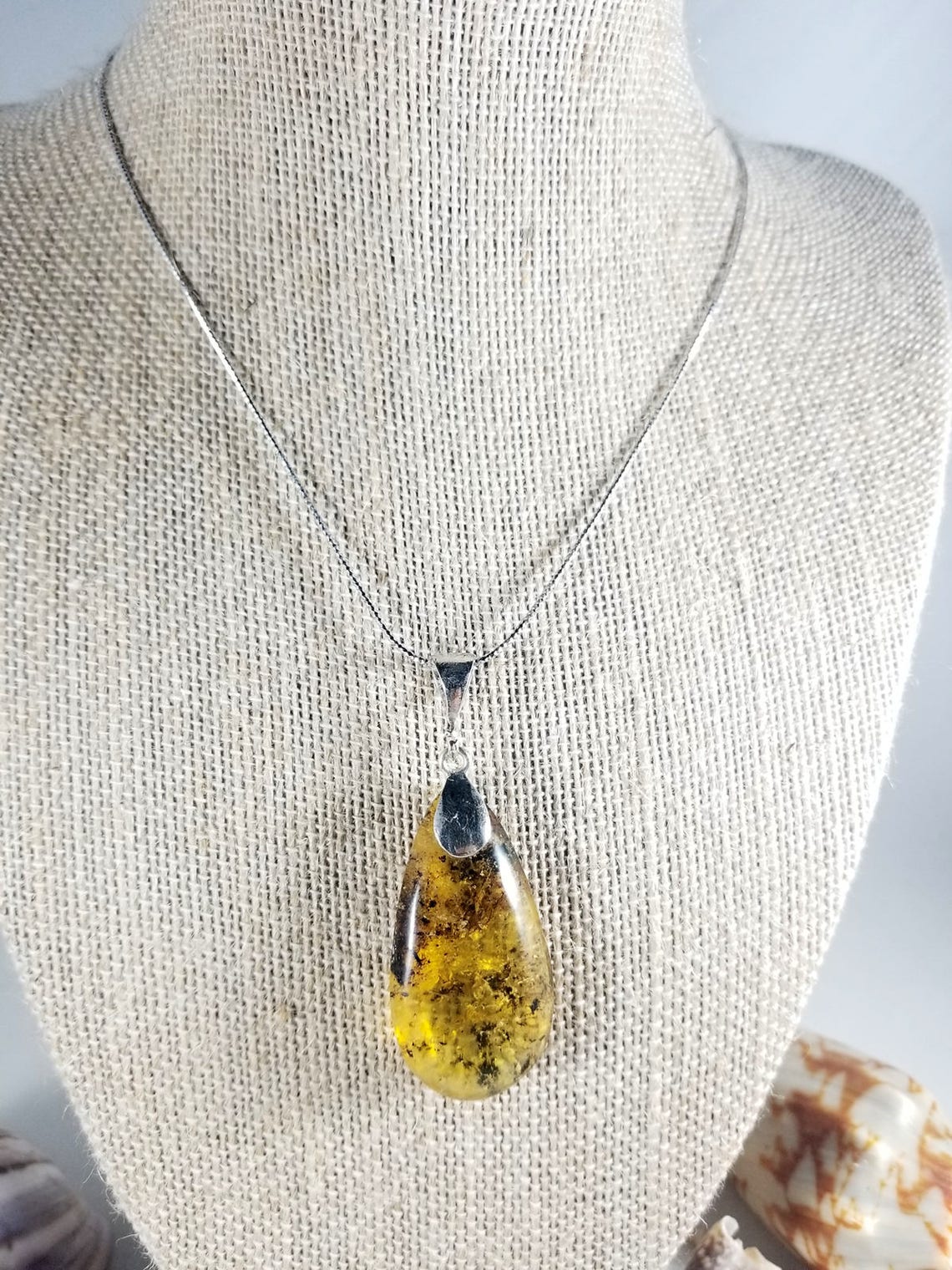 Amber Pendant Amber Necklace Amber Chain Handmade Pendant Sterling ...