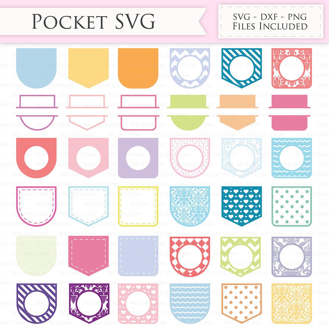 Shirt Pocket SVG Files Decorative Pocket Monogram Svg Cutting Files for ...