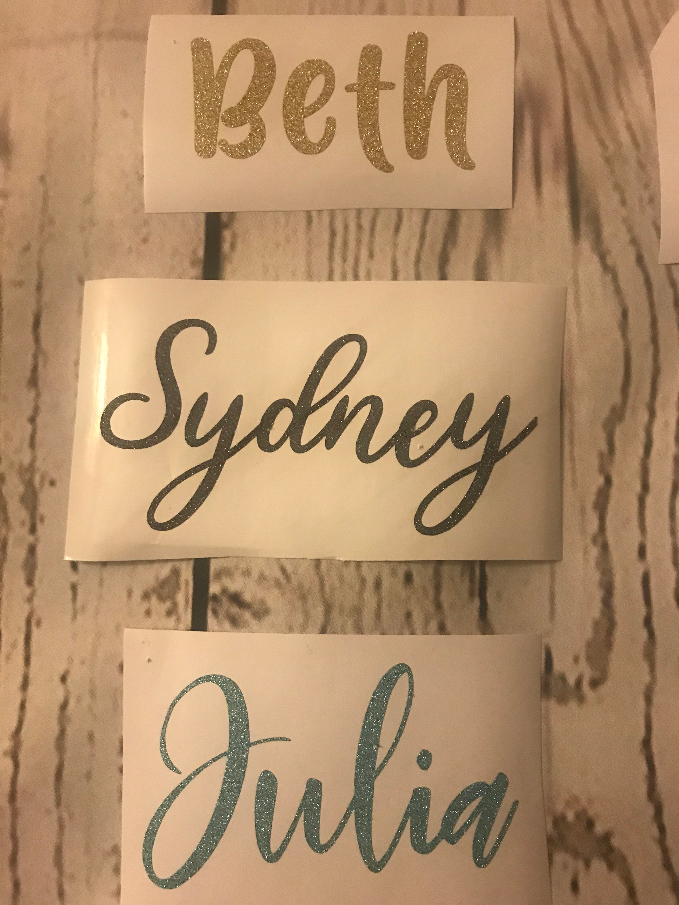 Custom Name Vinyl Stickers | Personalized Decals for Weddings, Water ...