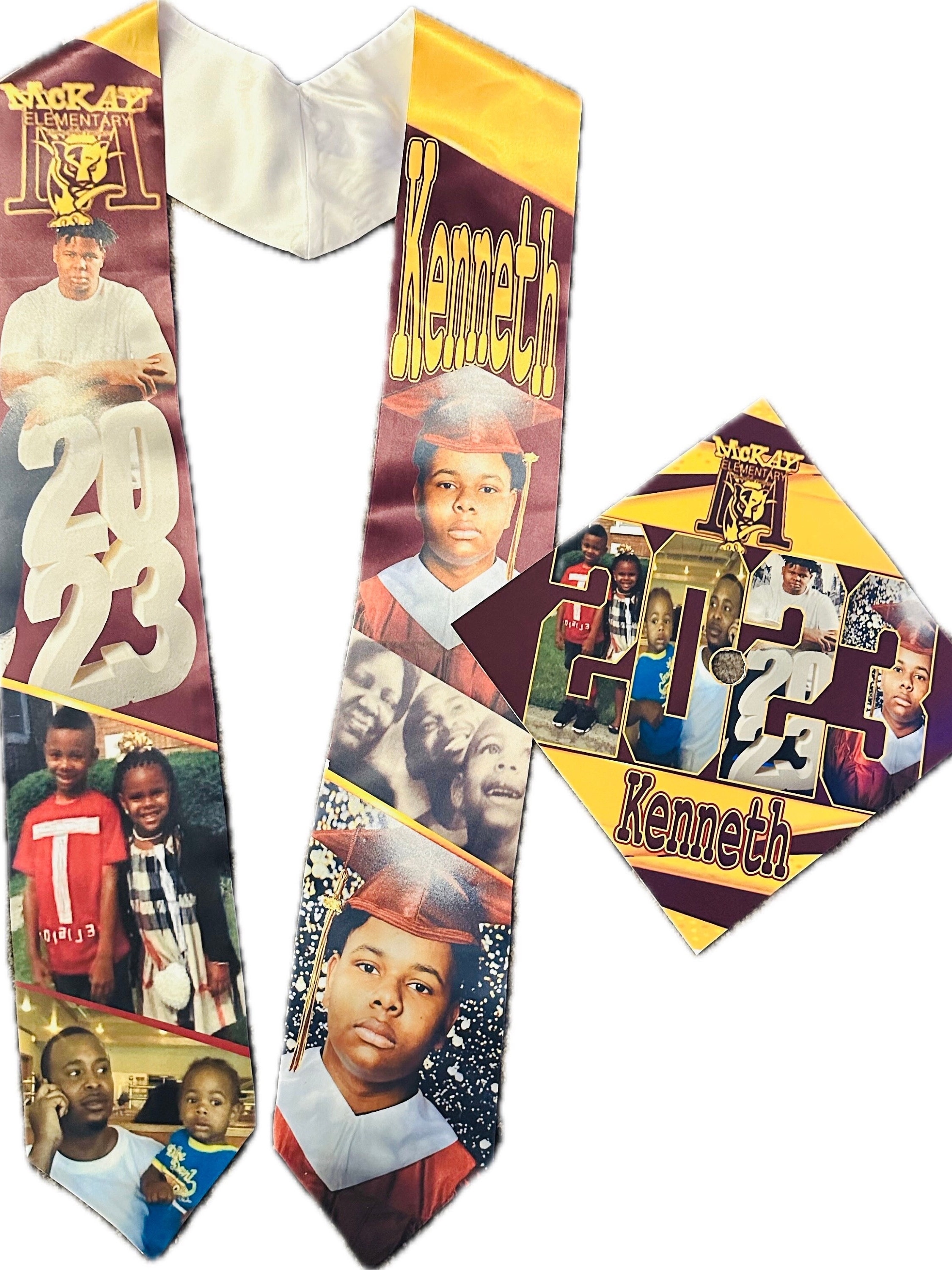 Custom 8th Grade/high School Graduation Stole & Cap Topper - Etsy