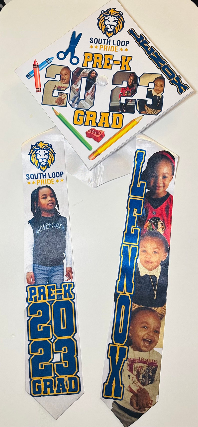 Custom Pre-k/kindergarten Graduation Stole & Cap Topper - Etsy
