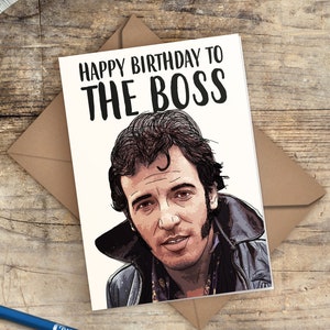 Bruce Springsteen Inspired Birthday Card Happy Birthday To | Etsy