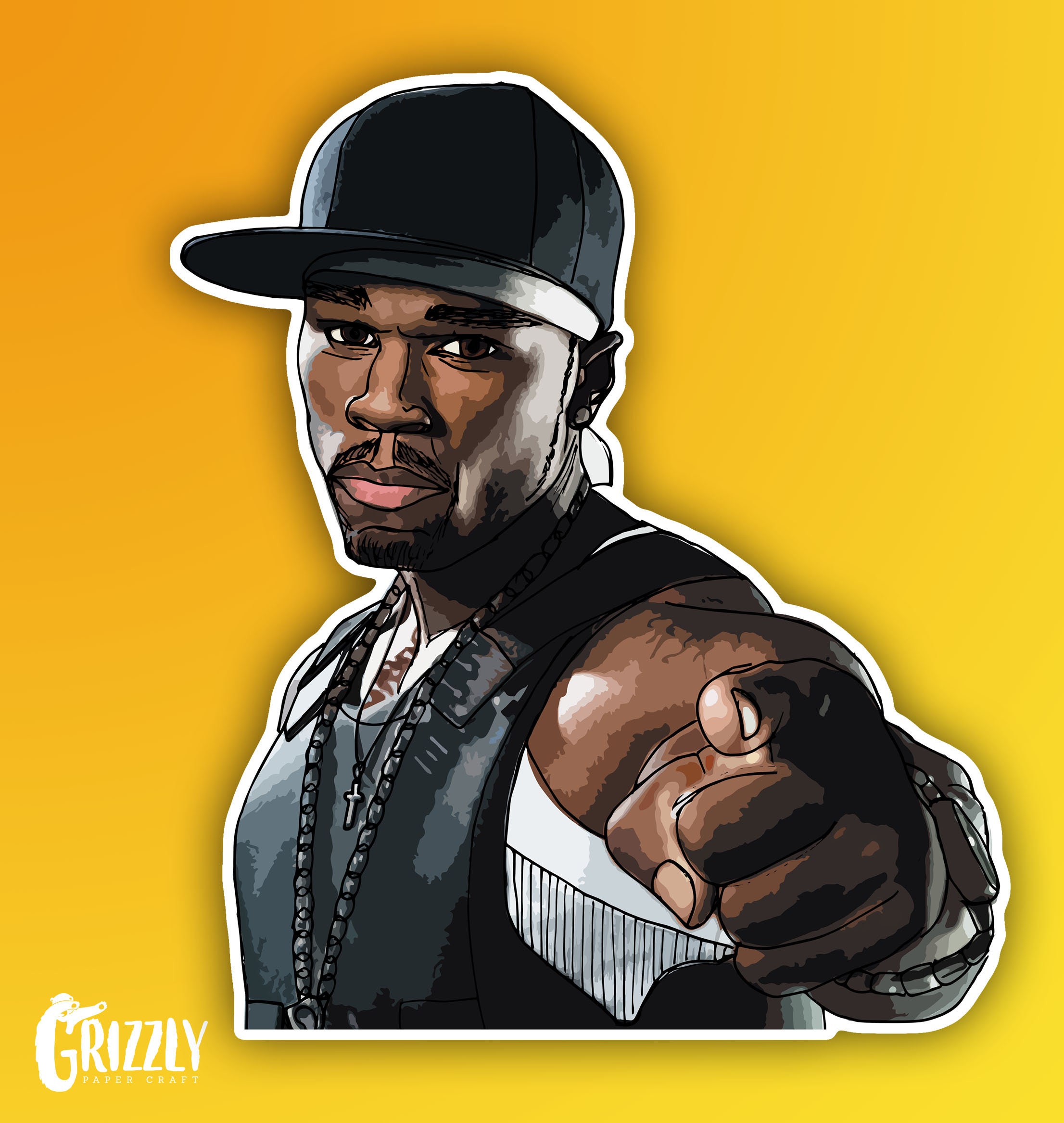 50 Cent Inspired VINYL sticker | Etsy