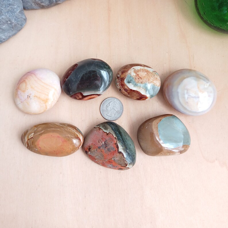 Polychrome Jasper Palm Stone Polychromatic Jasper Stone From - Etsy