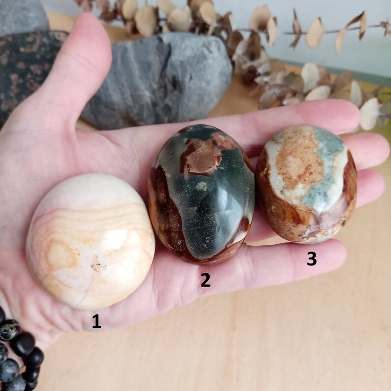 Polychrome Jasper Palm Stone Polychromatic Jasper Stone From - Etsy