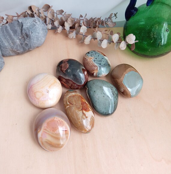 Polychrome Jasper Palm Stone Polychromatic Jasper Stone From - Etsy