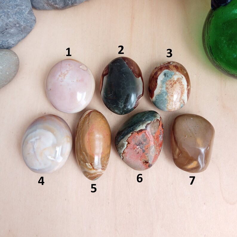 Polychrome Jasper Palm Stone Polychromatic Jasper Stone From - Etsy