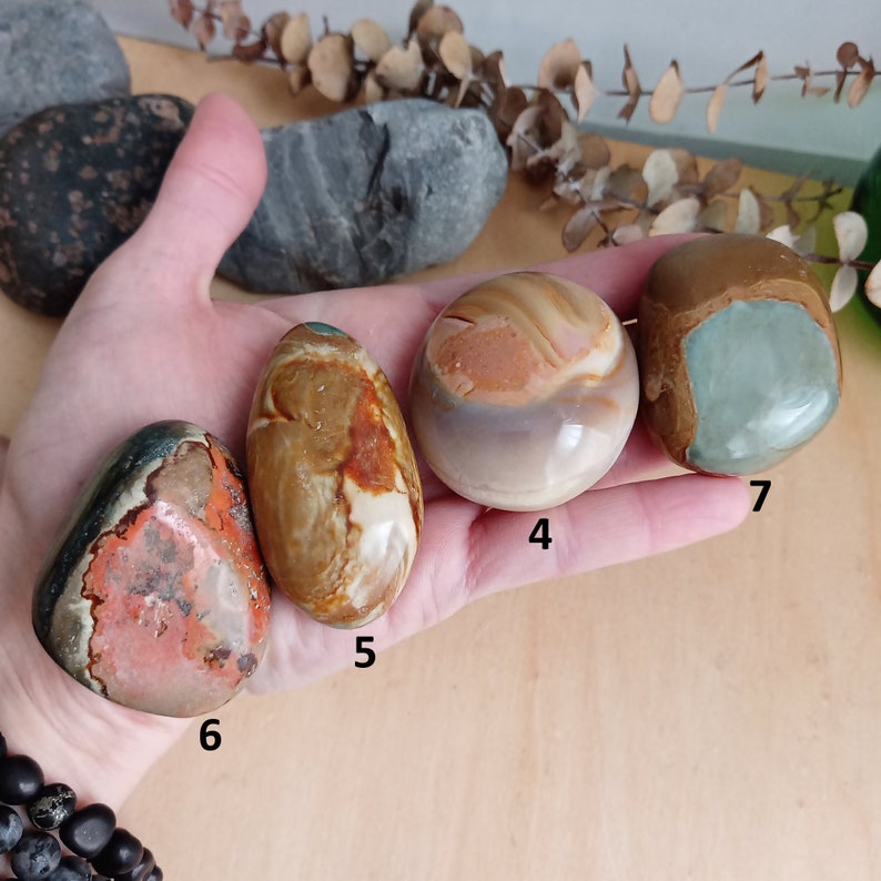 Polychrome Jasper Palm Stone Polychromatic Jasper Stone From - Etsy