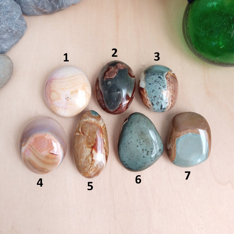 Polychrome Jasper Palm Stone Polychromatic Jasper Stone From - Etsy