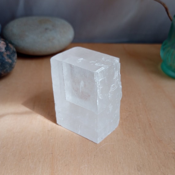 Calcite Parallelogram Rhombus Iceland Spar Crystal for - Etsy
