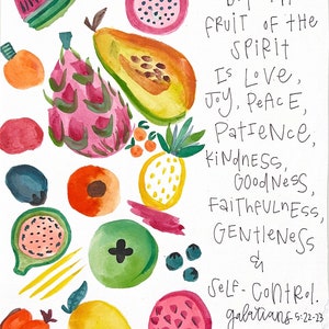 Watercolor Fruits of the Spirit Art - Etsy