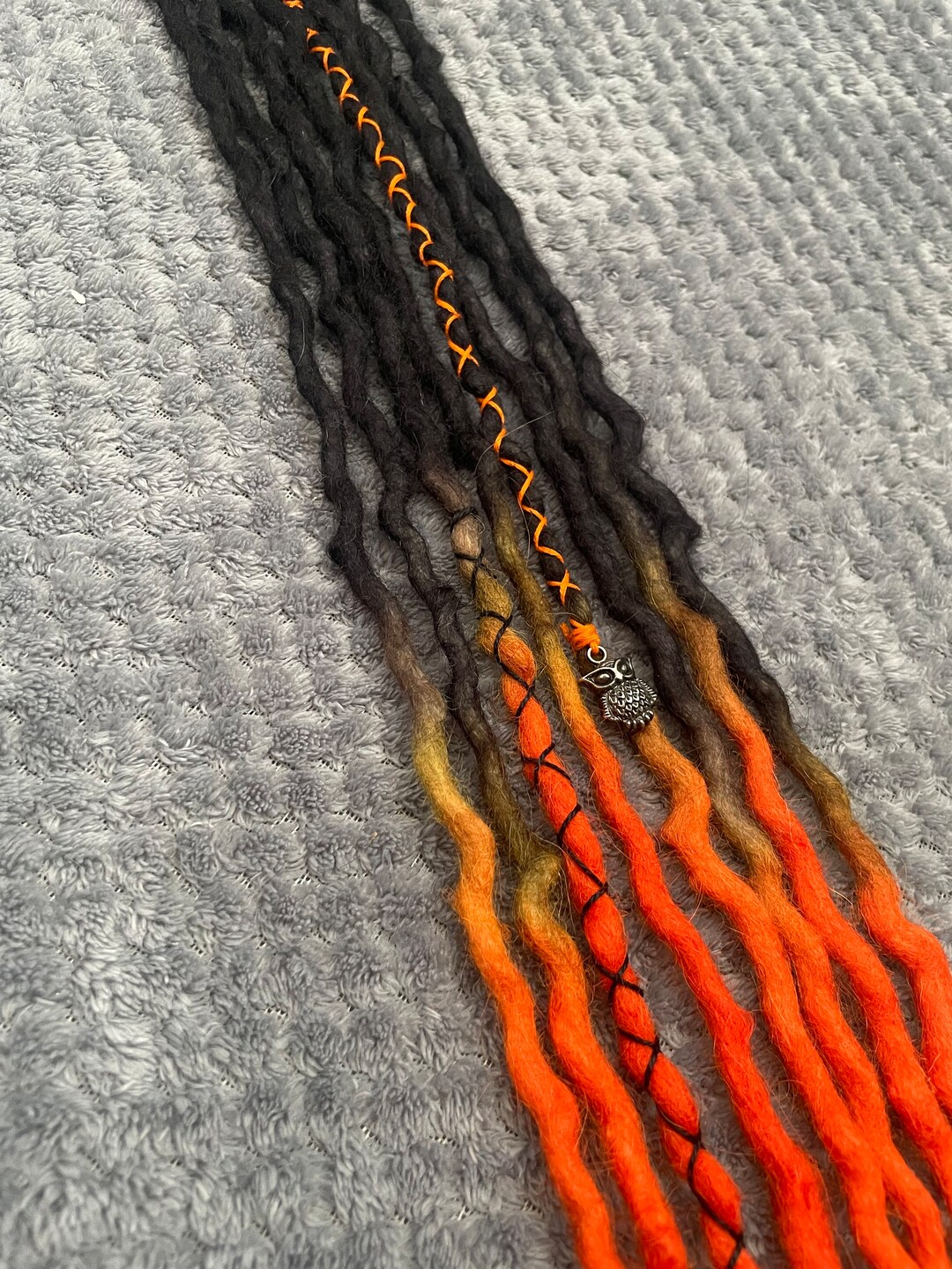 Wool Dreads| Halloween Wool Dreadlocks| Black Orange Wool Locs - Etsy
